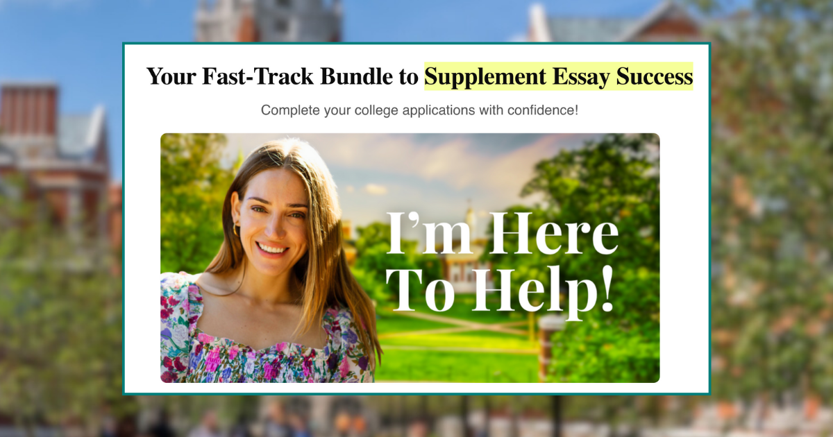 Your Fast-Track to Supplement Essay Success - Kate Stone Prep